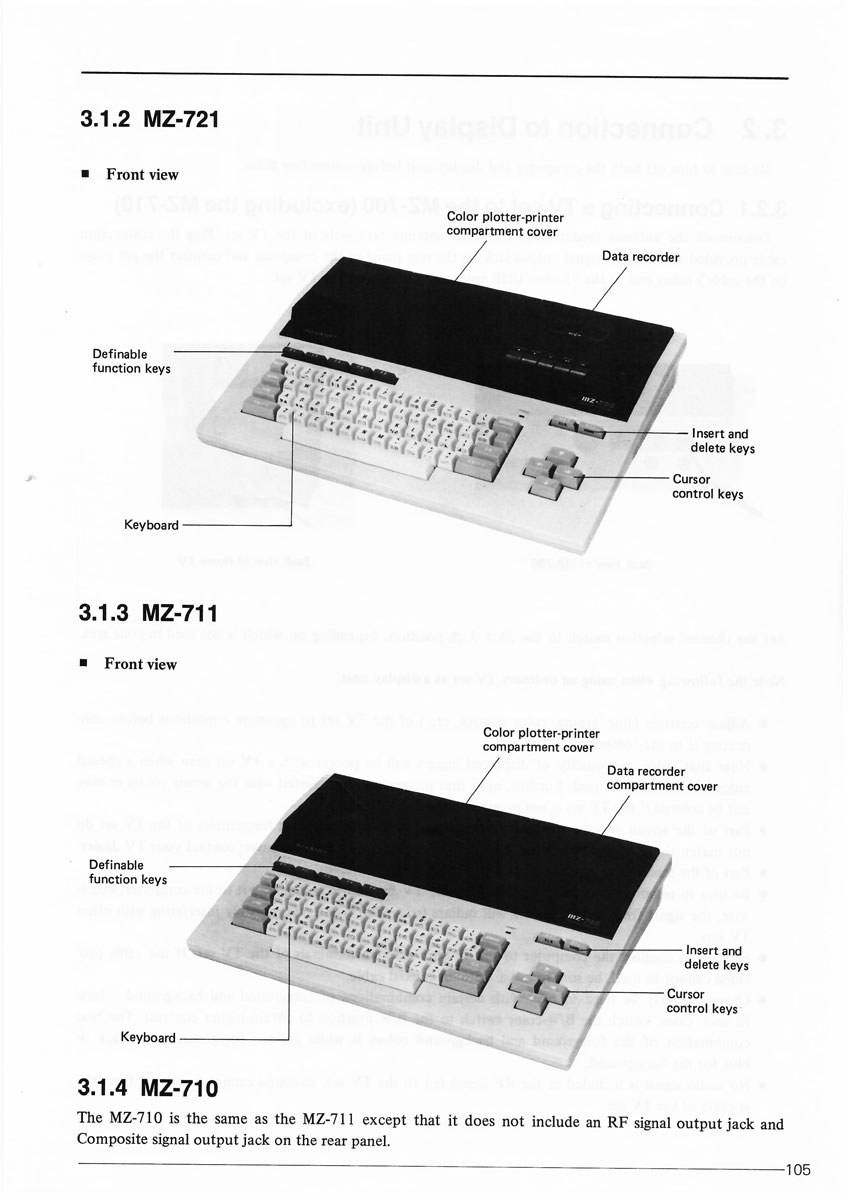 Sharp MZ-700 Owner’s Manual – první vydání s MZ-710 | Martinův 8-bitový blog